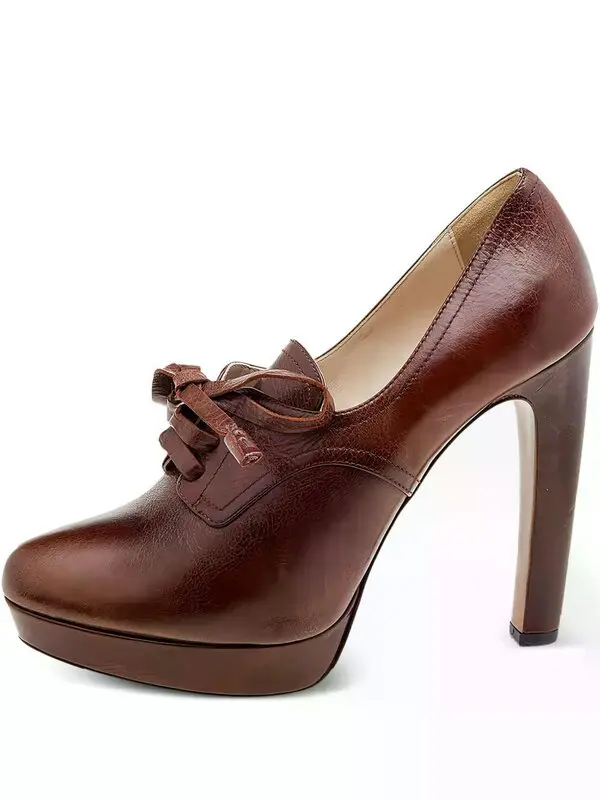 Prada Leather Lace-up High Heel Booties