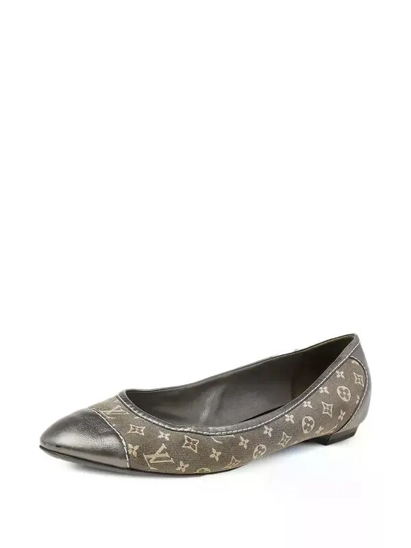 LOUIS VUITTON Monogram Canvas Pointed Toe Ballet Flats