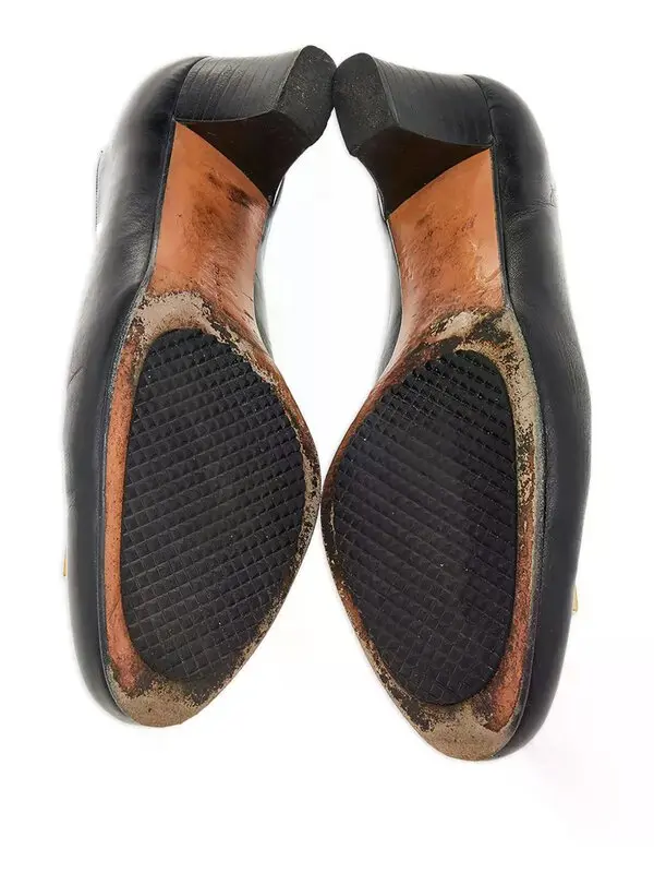 FERRAGAMO 45mm Leather Pumps With Gold-tone Buckle Detail