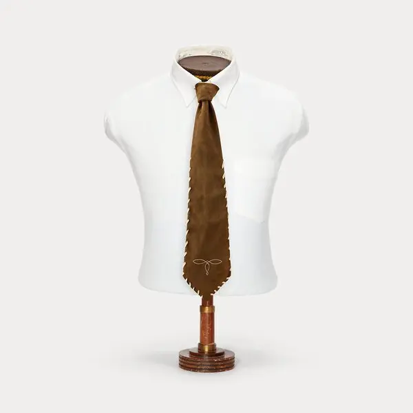 Ralph Lauren Handmade Suede Neck Tie - Brown