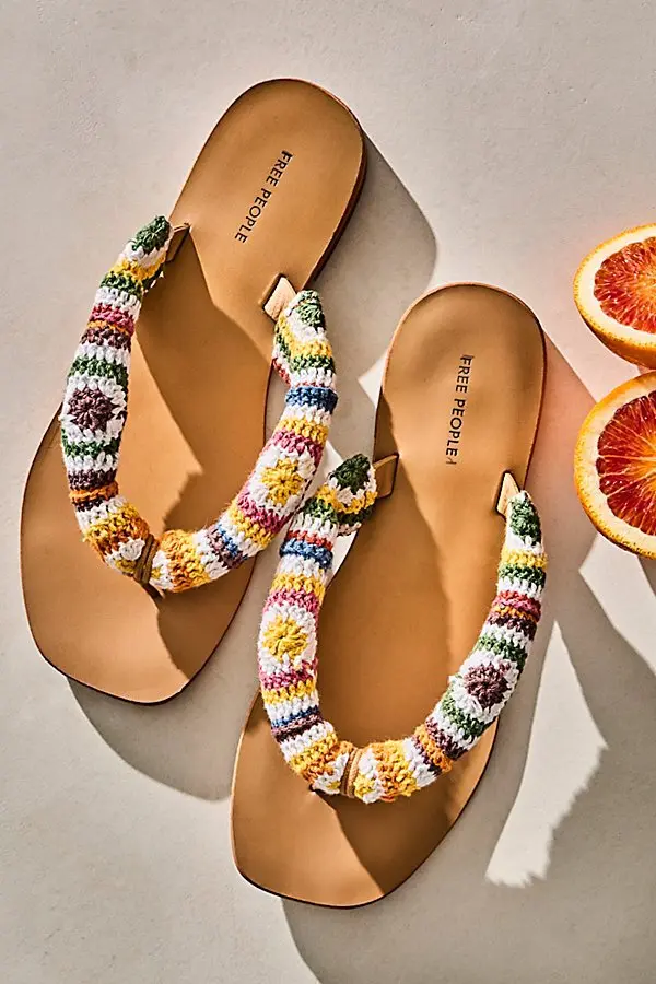 Free People Midnight Margaritas Crochet Sandals - Multicolor