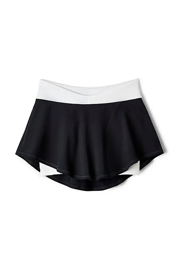 Free People Baseline Tennis Skort With Built-in Shorts - Black Combo