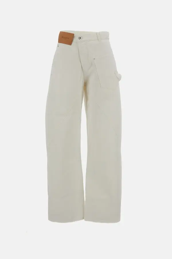 JW Anderson Work Clothes Denim Twisted Jeans - Bianco