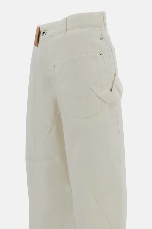 JW Anderson Work Clothes Denim Twisted Jeans - Bianco