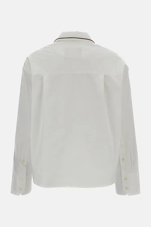 Plan C Boxy Cotton Shirt With Contrasting Trims