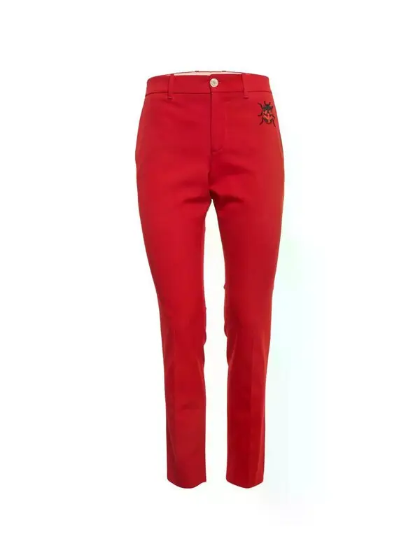 Gucci Embroidered Ladybug Straight-leg Trousers