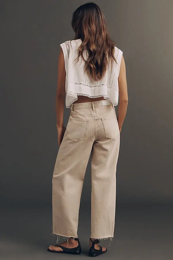 PISTOLA Tate High-rise Crop Tapered Jeans - Dune
