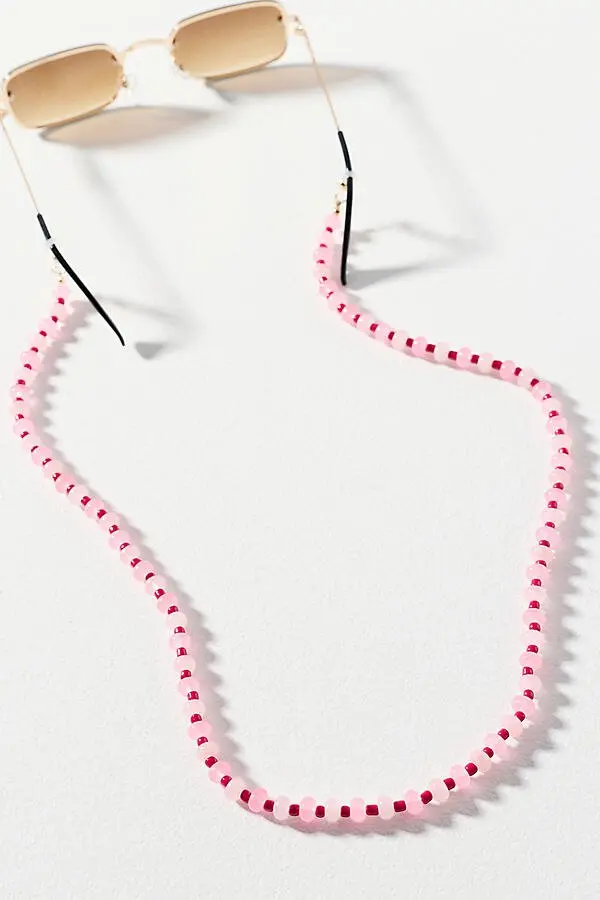 Anthropologie Beaded Eyewear Chain - Pink
