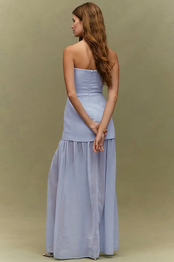 Amanda Uprichard Christy Strapless Maxi Dress - Blue