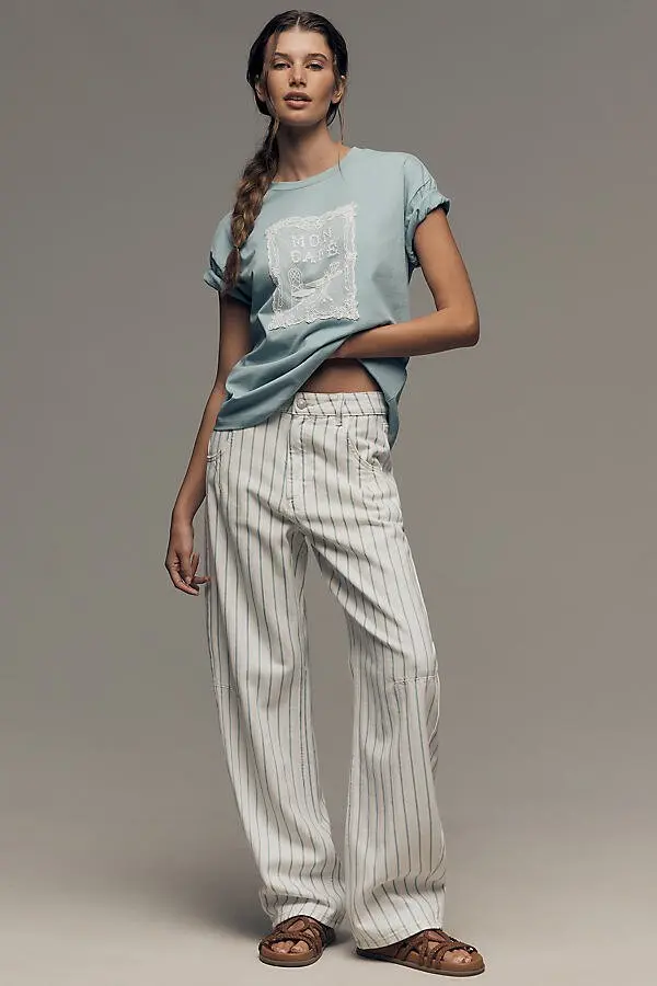 Anthropologie Cotton Cafe Tee - Blue