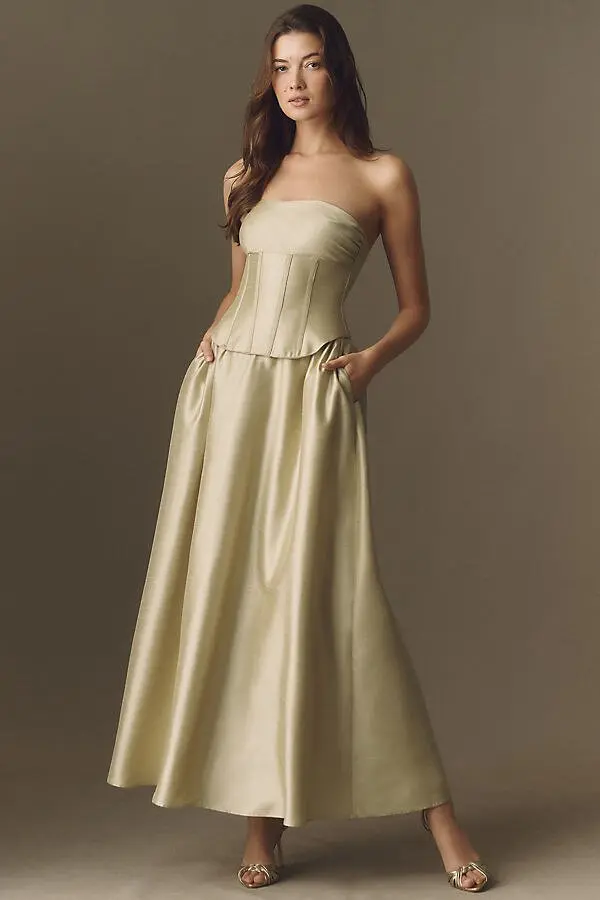 MARE MARE Audrey Fit-and-flare Maxi Dress - Light Green