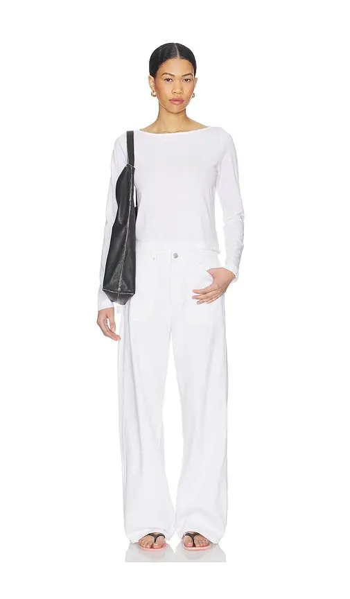 PERFECTWHITETEE Drop Shoulder Long Sleeve Top