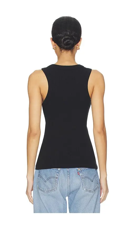 AGOLDE Leigh Ribbed Tank Top - Black