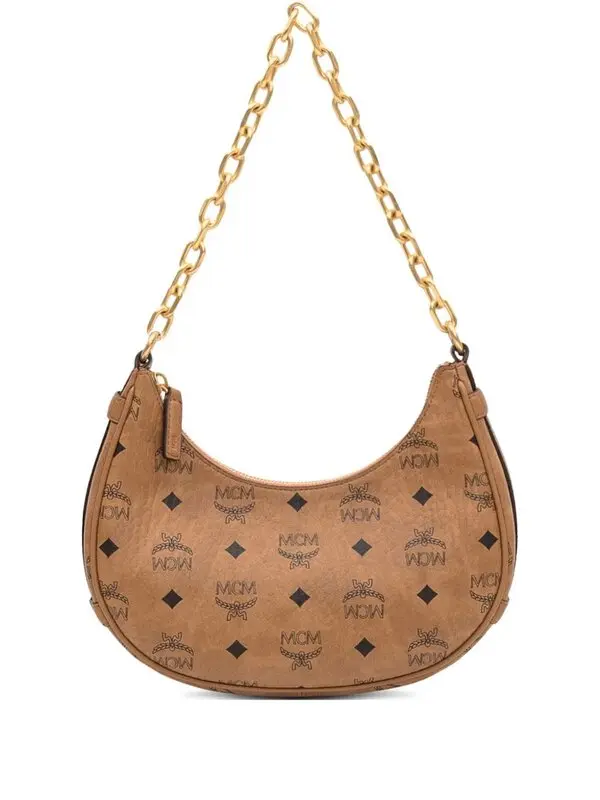 Mcm Aren Vi Small Hobo Bag - Cognac