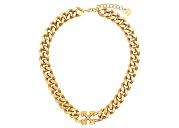 Off-White Arrows Curb Chain Necklace - Gold/tone/brass