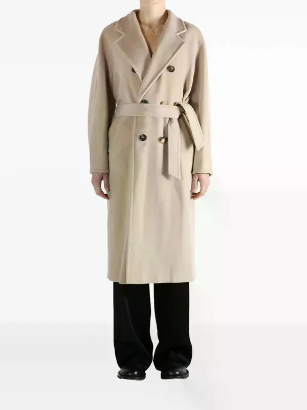 Max Mara Madame Belted Double-breasted Coat - Neutrals