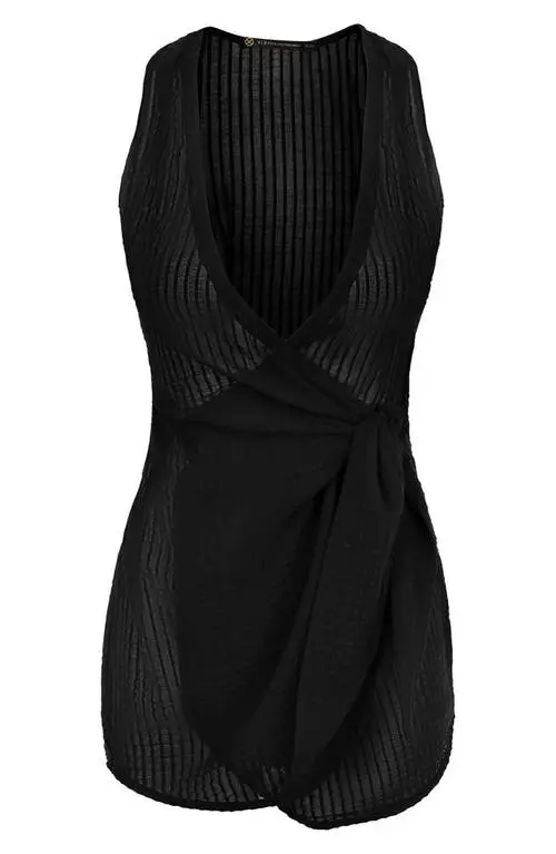 VIX PAULA HERMANNY Lai Cover-up Cotton Minidress - Black