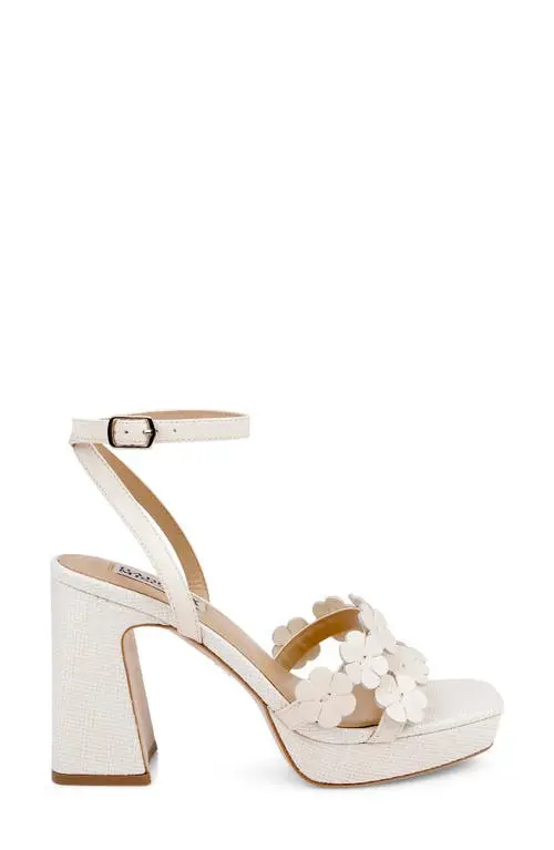 Badgley Mischka Waverly Platform Sandals - Cream Leather