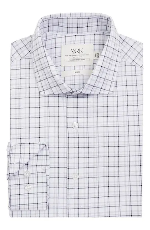 W.R.K Slim Fit Plaid Reworked Dress Shirt - White/grey