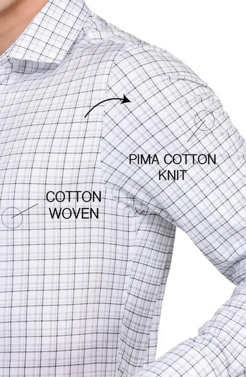 W.R.K Slim Fit Plaid Reworked Dress Shirt - White/grey