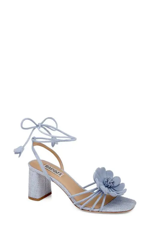 Badgley Mischka Wallflower Ankle Wrap Sandal - Aqua Suede