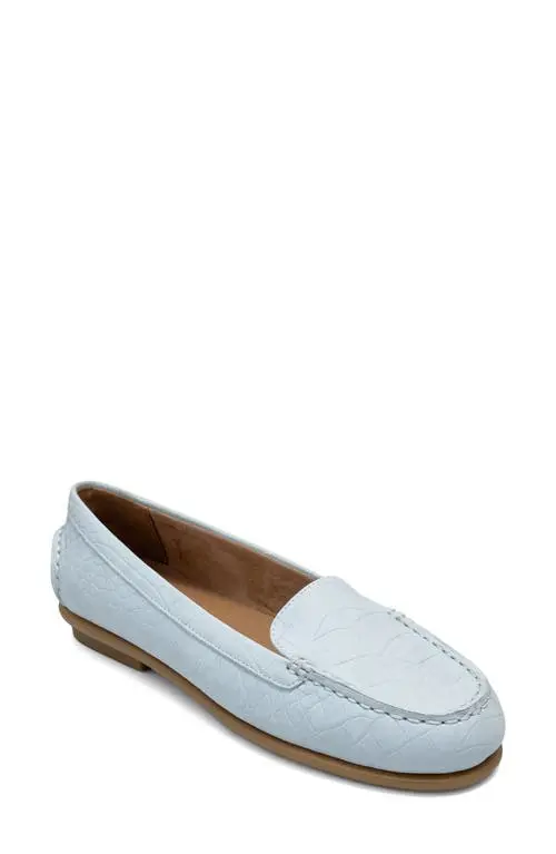 Aerosoles Croc-embossed Loafer - Pale Blue