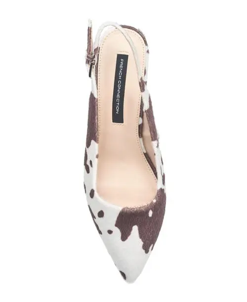 French Connection Quinn Cowprint Slingback Heel - Brown