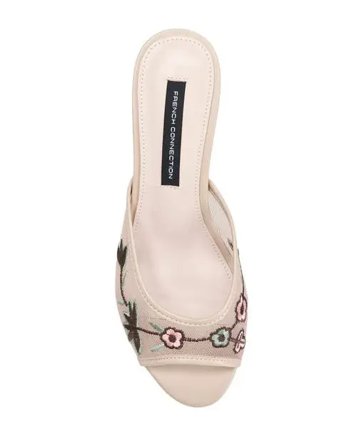 French Connection Louvisa Embroidered Kitten Heel