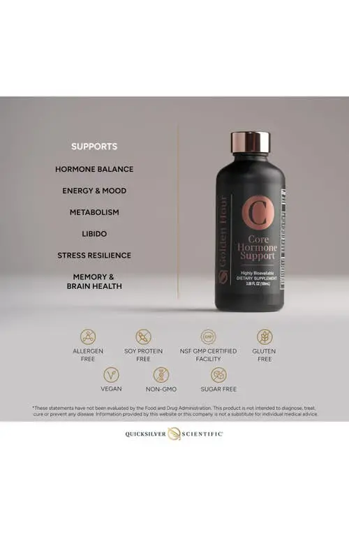QUICKSILVER SCIENTIFIC Core Hormone Support Liposomal Daily Adaptogenic Supplement