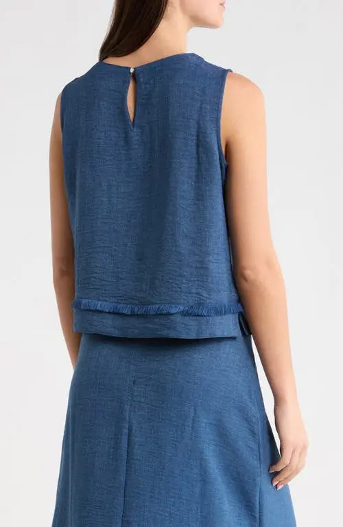 Vince Camuto Tiered Fringe Trim Top