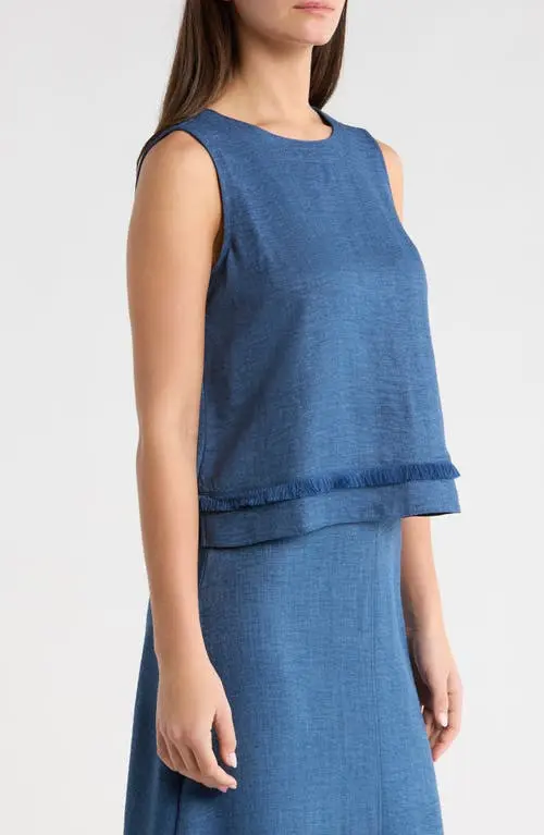 Vince Camuto Tiered Fringe Trim Top
