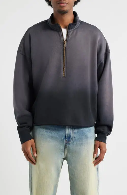 ELWOOD Oversized Raw Edge Quarter Zip Pullover