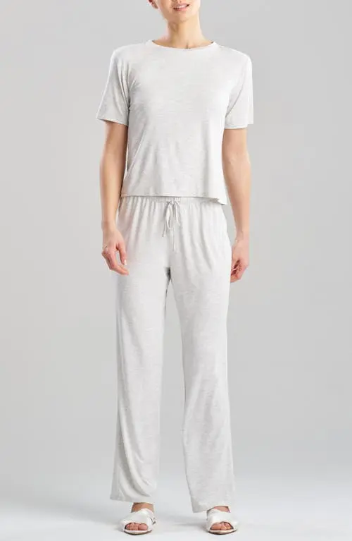 Natori Feathers Essentials Pajamas - Light Heather Grey