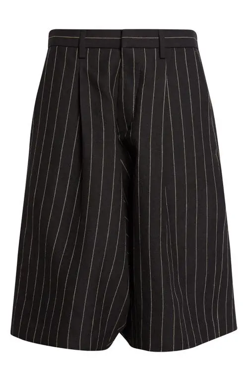 R13 Pinstripe Wool & Linen Shorts