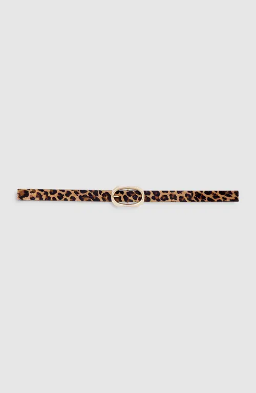 ANINE BING Small Signature Link Leather Belt - Leopard Print