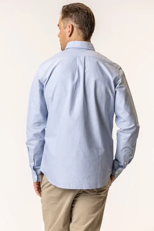 VOTTERA Organic Cotton Oxford Shirt - Light Blue