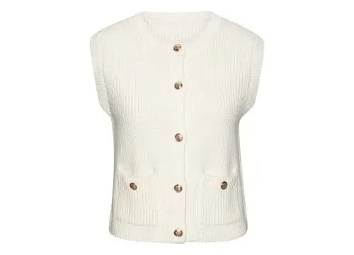 LASCANA Button Down Sweater Vest With Novelty Buttons