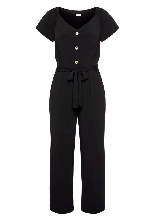 LASCANA Button Detail Culotte Jumpsuit