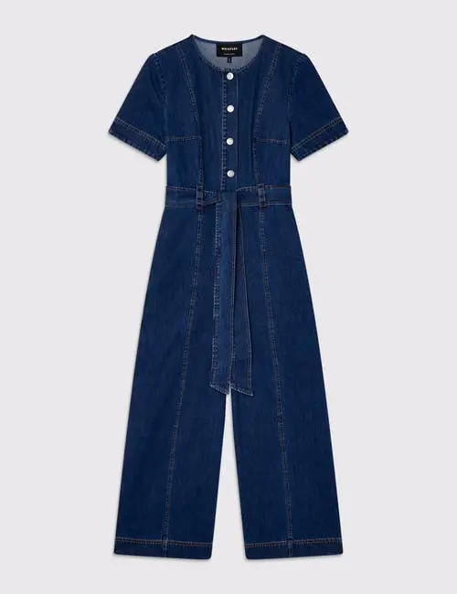 Whistles Button Down Jumpsuit - Denim
