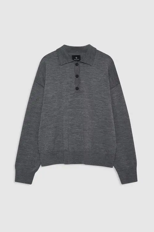 ANINE BING Lee Polo Sweater