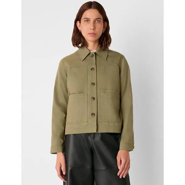 Whistles Mia Pocket Detail Jacket - Khaki