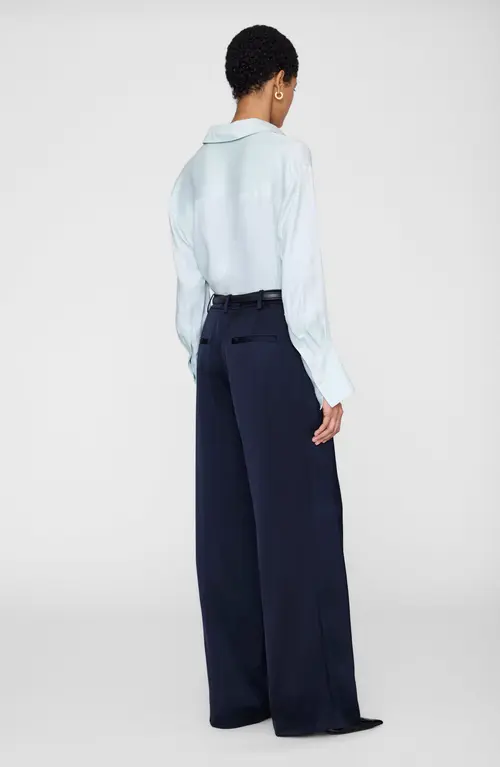 ANINE BING Bridget Shirt In Sandwashed Cupro Blend - Spring Mint