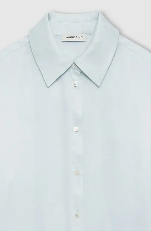 ANINE BING Bridget Shirt In Sandwashed Cupro Blend - Spring Mint