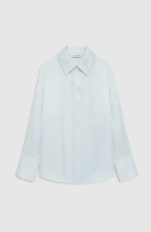 ANINE BING Bridget Shirt In Sandwashed Cupro Blend - Spring Mint