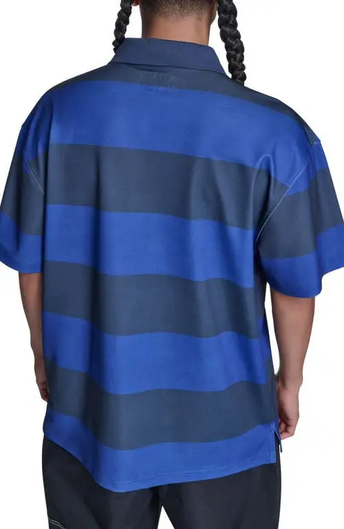 CONVERSE Retro Striped Short Sleeve Polo Shirt - Converse Blue Multi