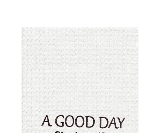 C&F HOME Good Day Starts With Coffee" Waffle Weave Dishtowel