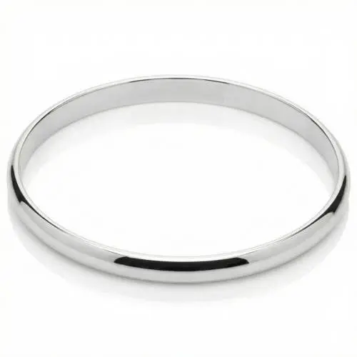BLISS DIAMOND 6mm 18k Gold Plated Bangle - Silver
