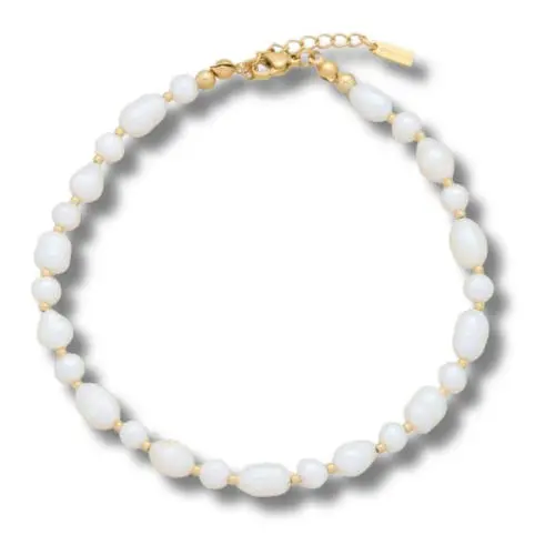 BLISS DIAMOND Leah Pearl Anklet - 18k Yellow Gold