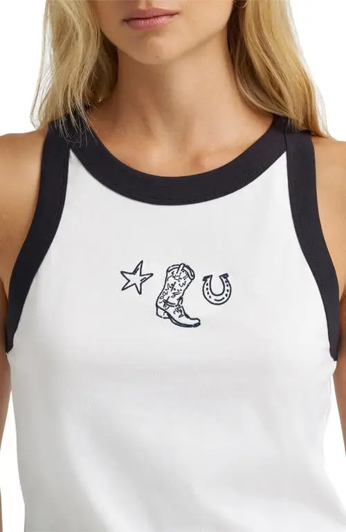 Wrangler Western Embroidered Ringer Tank
