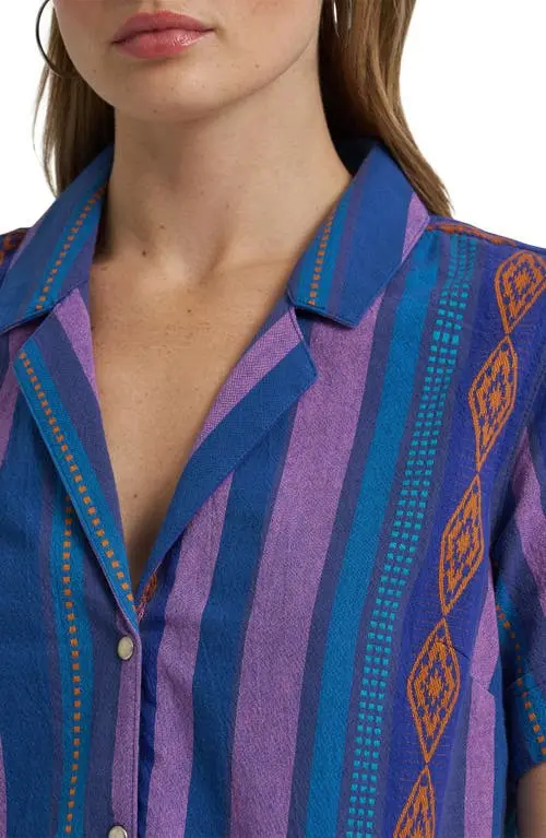 Wrangler X Lainey Wilson Crop Cotton Jacquard Camp Shirt